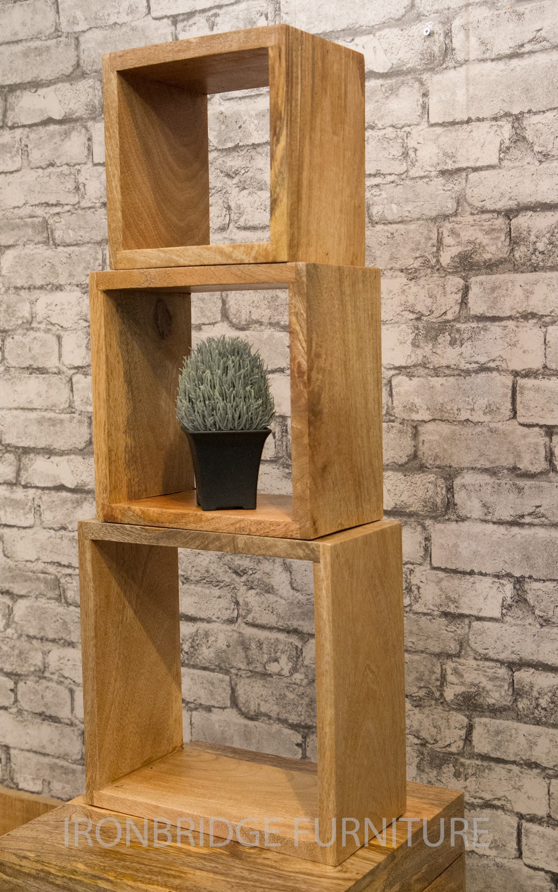 Set of 3 Solid Mango Wood Wall Shelves 30cm 25cm and 20cm - Etsy UK