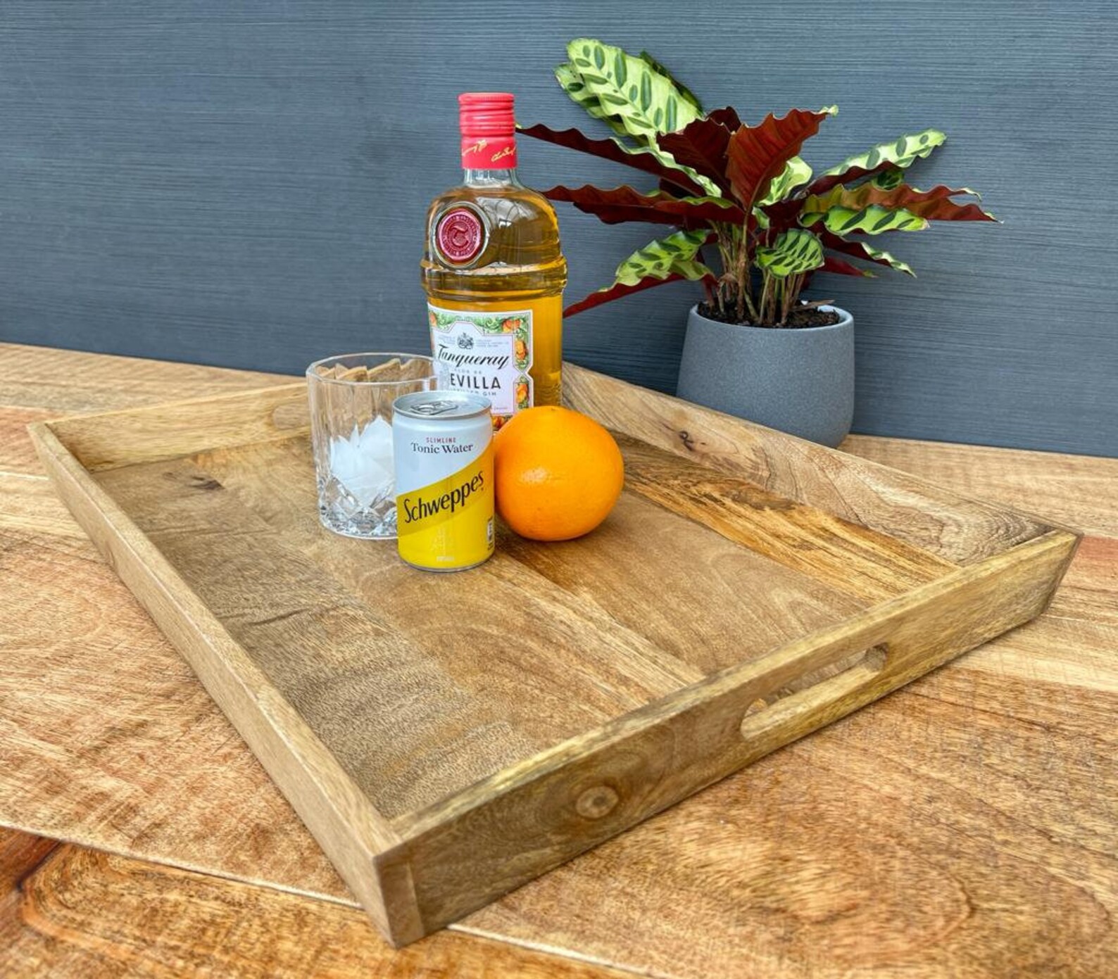 Solid Mango Wood Tray With Cut Out Handles. 2 Sizes Available. - Etsy