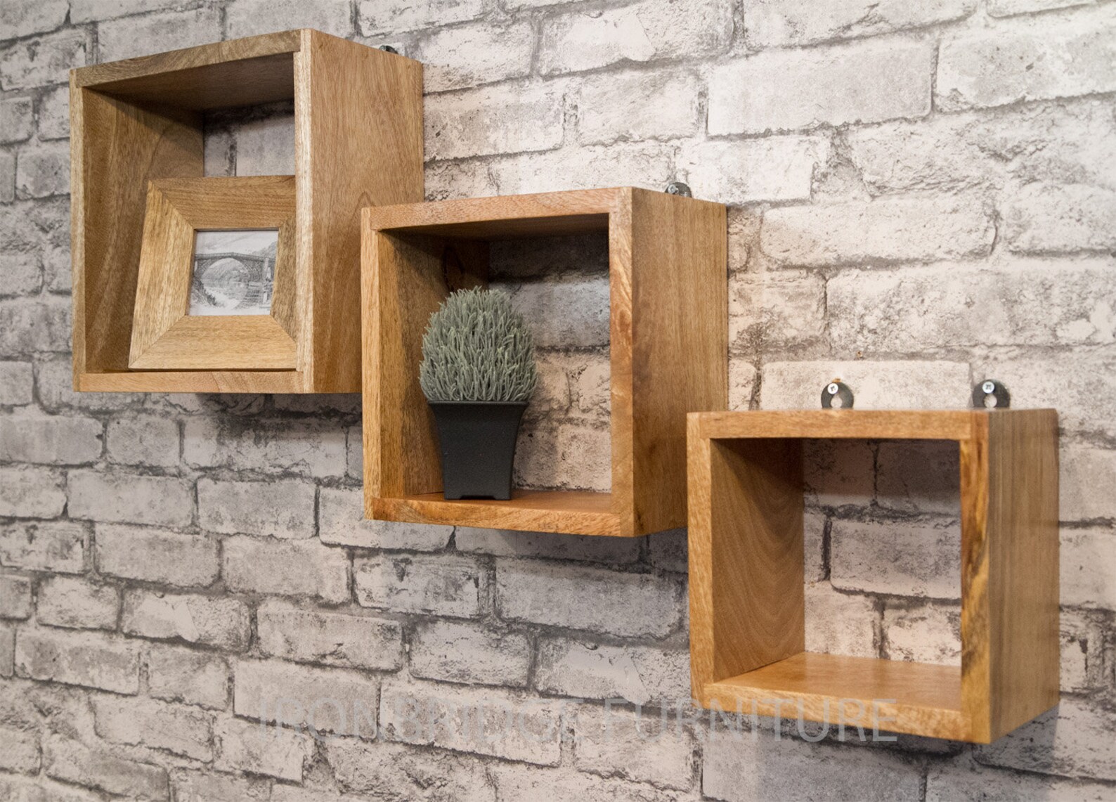 Set of 3 Solid Mango Wood Wall Shelves 30cm 25cm and 20cm - Etsy UK