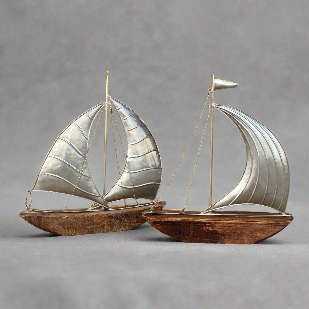 Large Reclaimed Rustic Wood Yachts With Metal Sail. Single or Double Sail Options. - Etsy UK