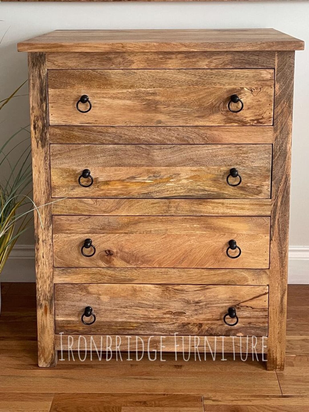Mantis Solid Mango wood 4 drawer chest of drawers bedroom storage sideboard unit MANT 022a Etsy