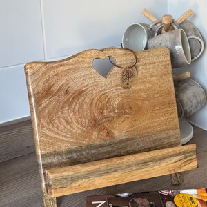 Solid Mango Wood Recipe Book Holder / iPad Stand - Etsy UK