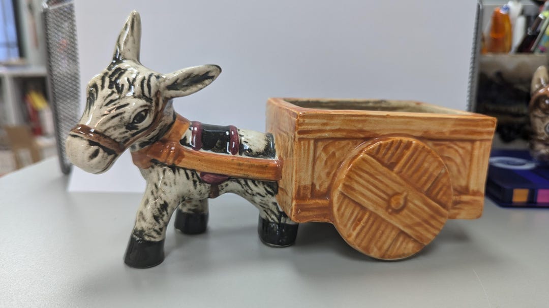 Made in Occupied Japan - Donkey W/ Cart - Etsy