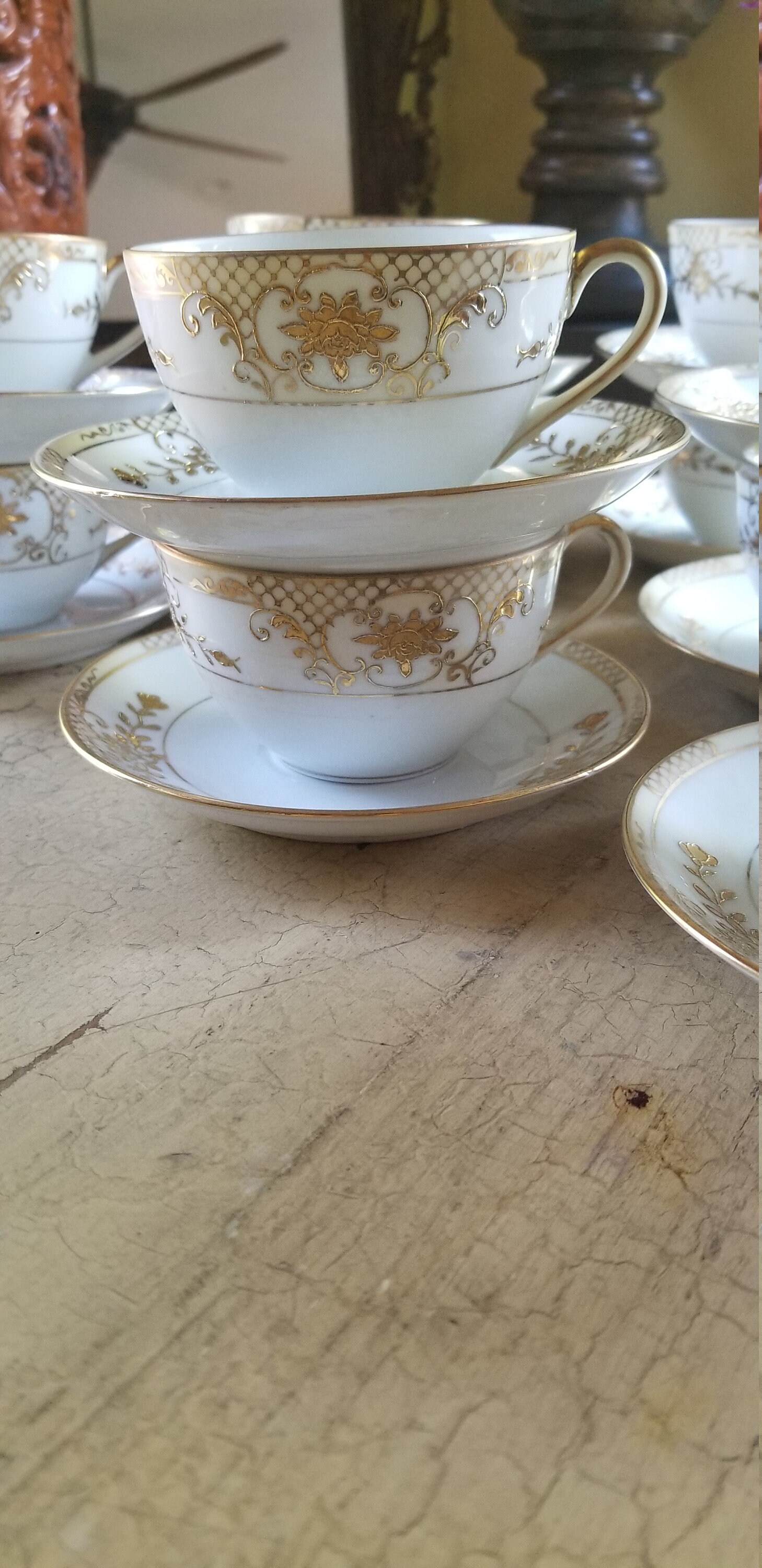 Vintage Noritake Tea Cups and Saucers Set of 11 1 Saucer | Etsy