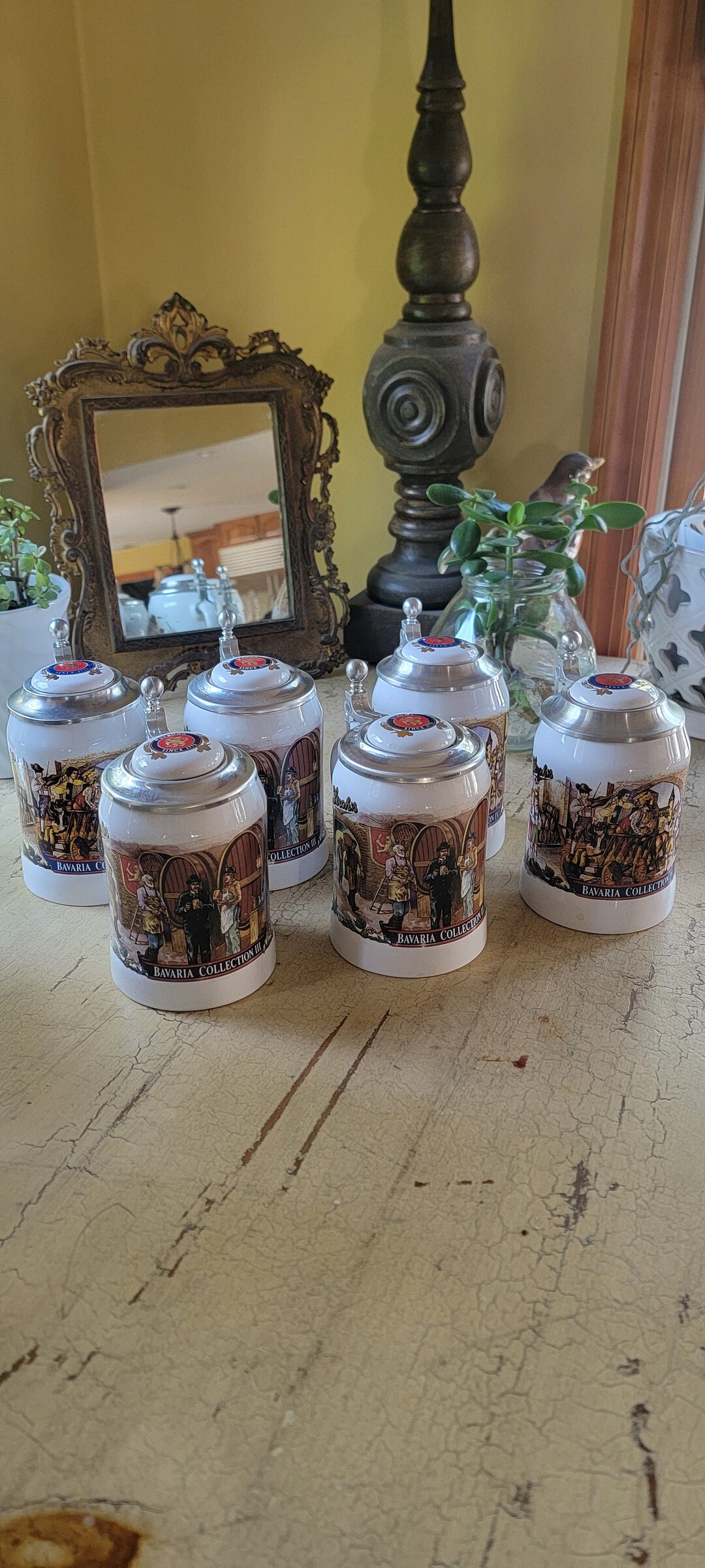 Stroh's Bavaria Collection III; Set of Six; Matching Steins; 24 Ounces ...