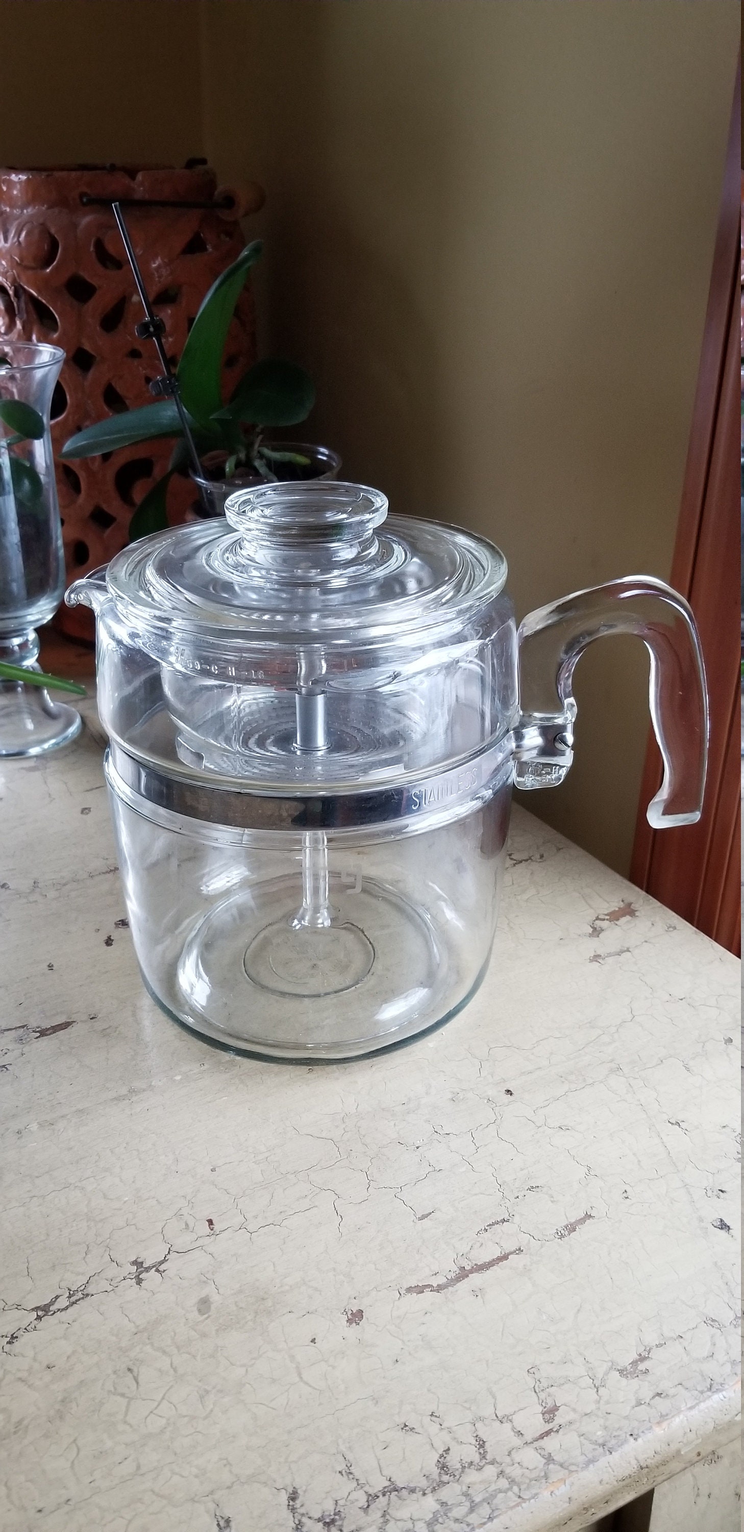 Vintage Pyrex Flameware Glass Coffee Pot Percolator COMPLETE - Etsy