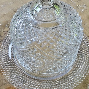 Victorian Handled Plate With Floral Etching; Center Cut Glass Dome - Etsy