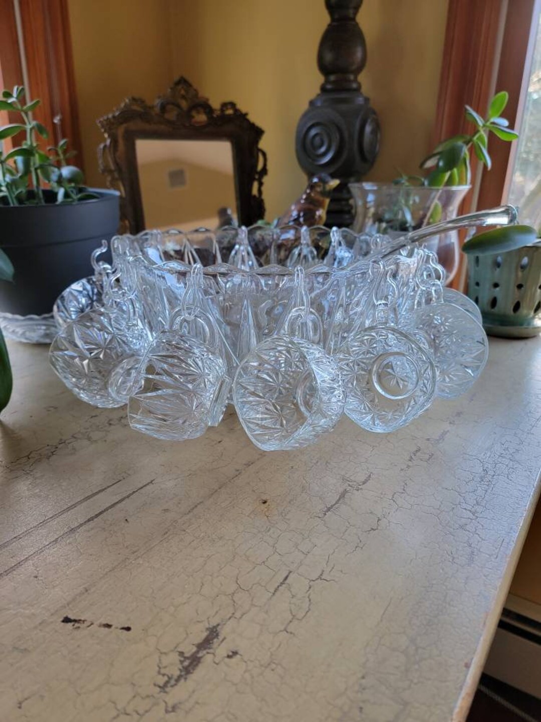 Williamsburg 26 Pieces Crystal Punch Service by Hazel Ware - Etsy