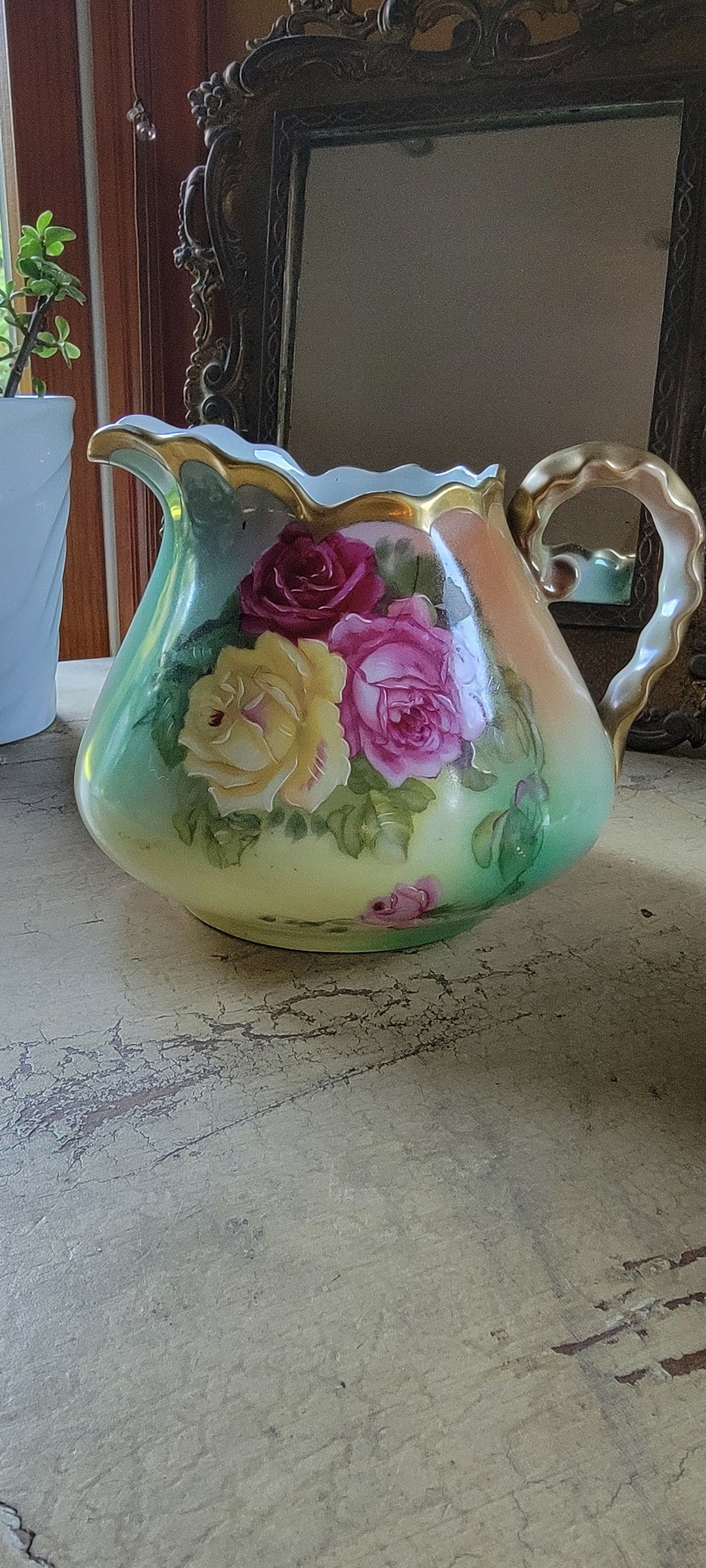 Rose Pitcher; Porcelain; Hand Painted; Wittelsbach; Made in Germany ...
