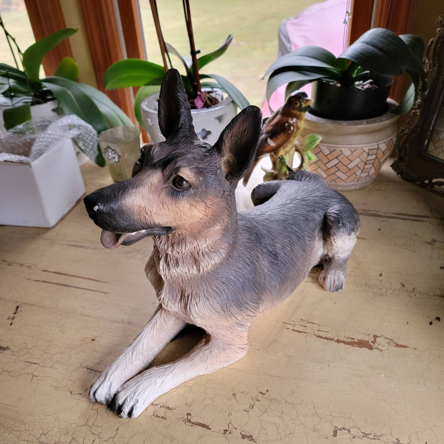 Statues Home & Living Home Décor Vintage German Shepherd Statue ...