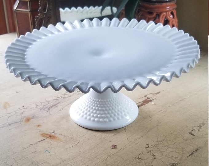 Vintage Milk Glass Fenton Hobnail Cake Stand; Wedding Cake Stand - Etsy
