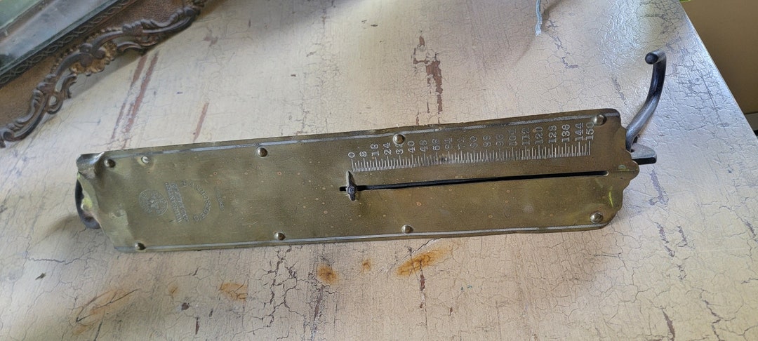 Vintage Brass Fish Scale; 150lbs; Heavy Steel Hooks; New York; C ...