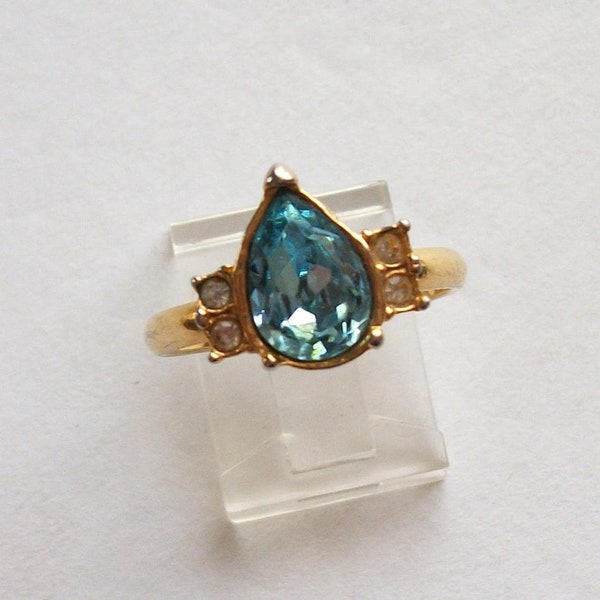 Faux Blue Topaz Ring - Etsy
