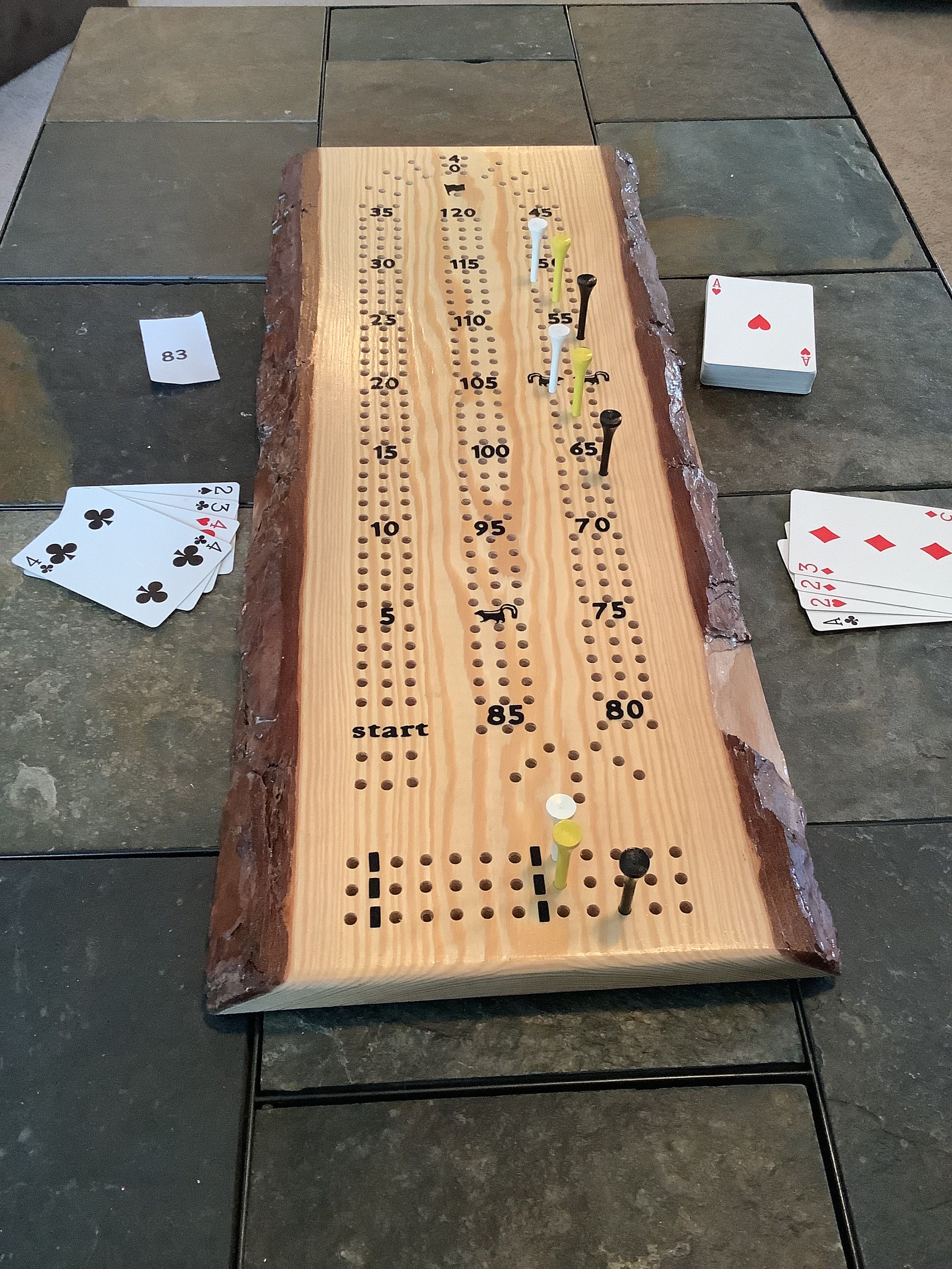 Large Live Edge Cribbage Board - Etsy