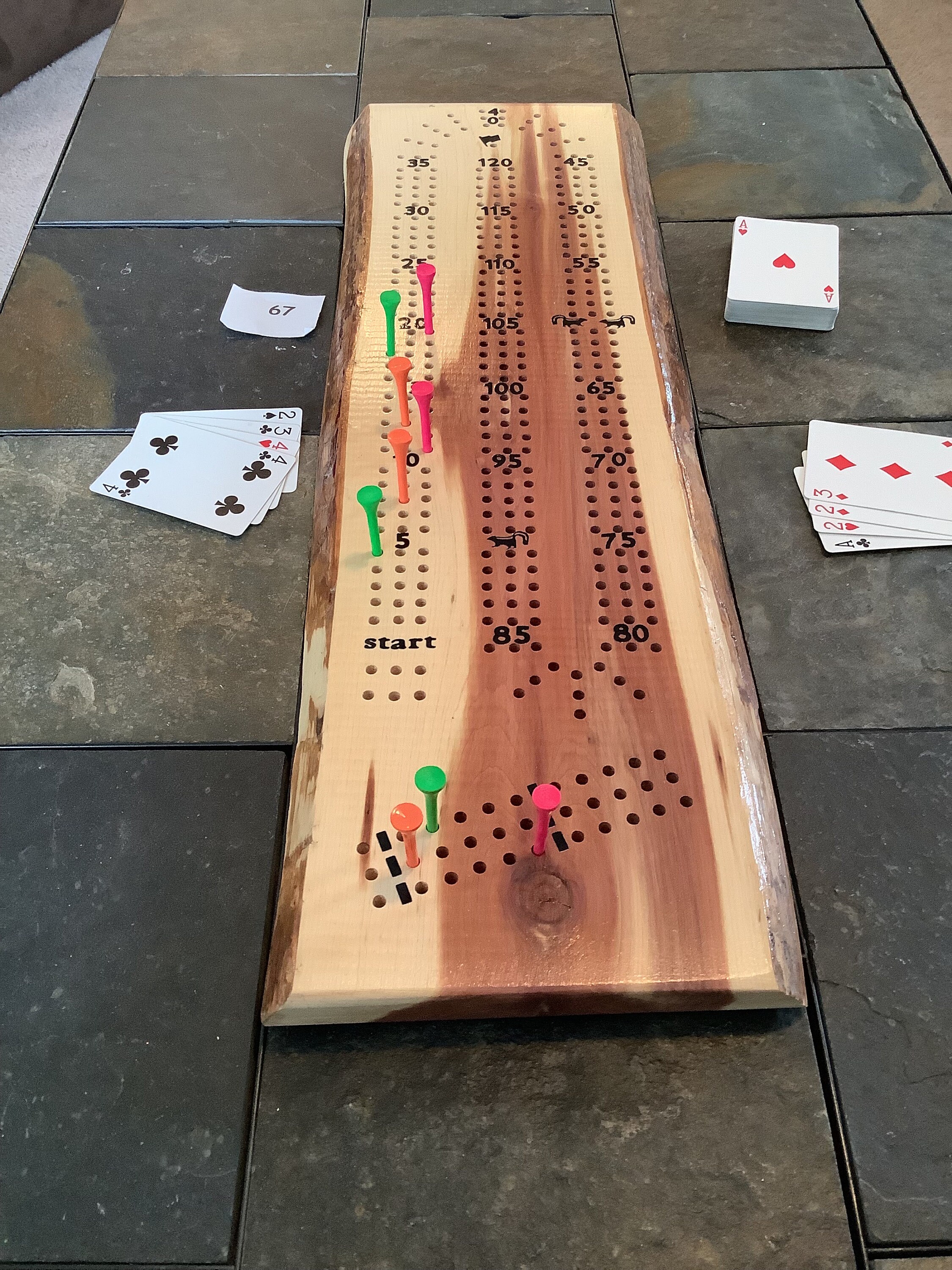 Large Live Edge Cribbage Board - Etsy
