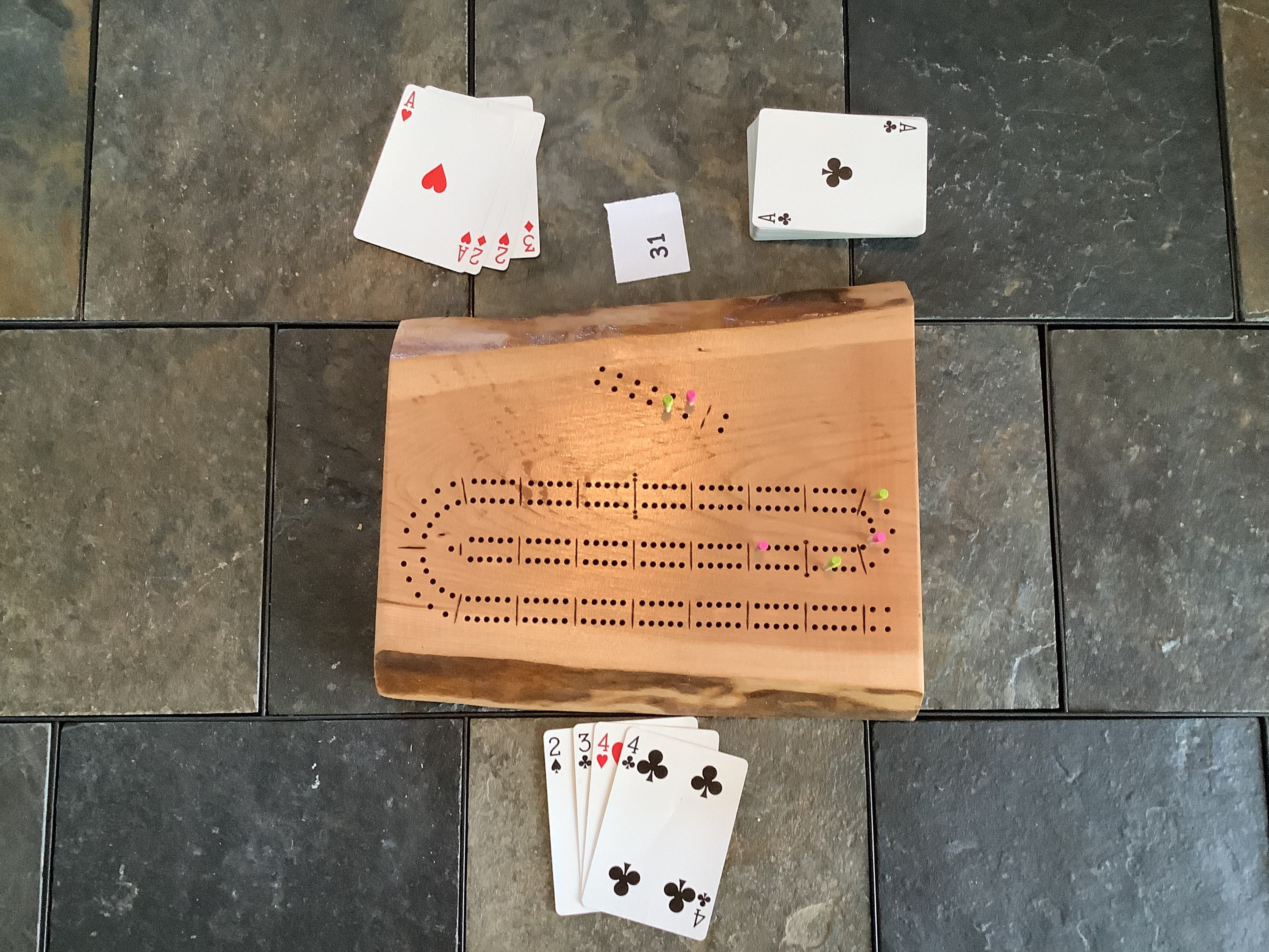 2 Track Live Edge Cribbage Board - Etsy