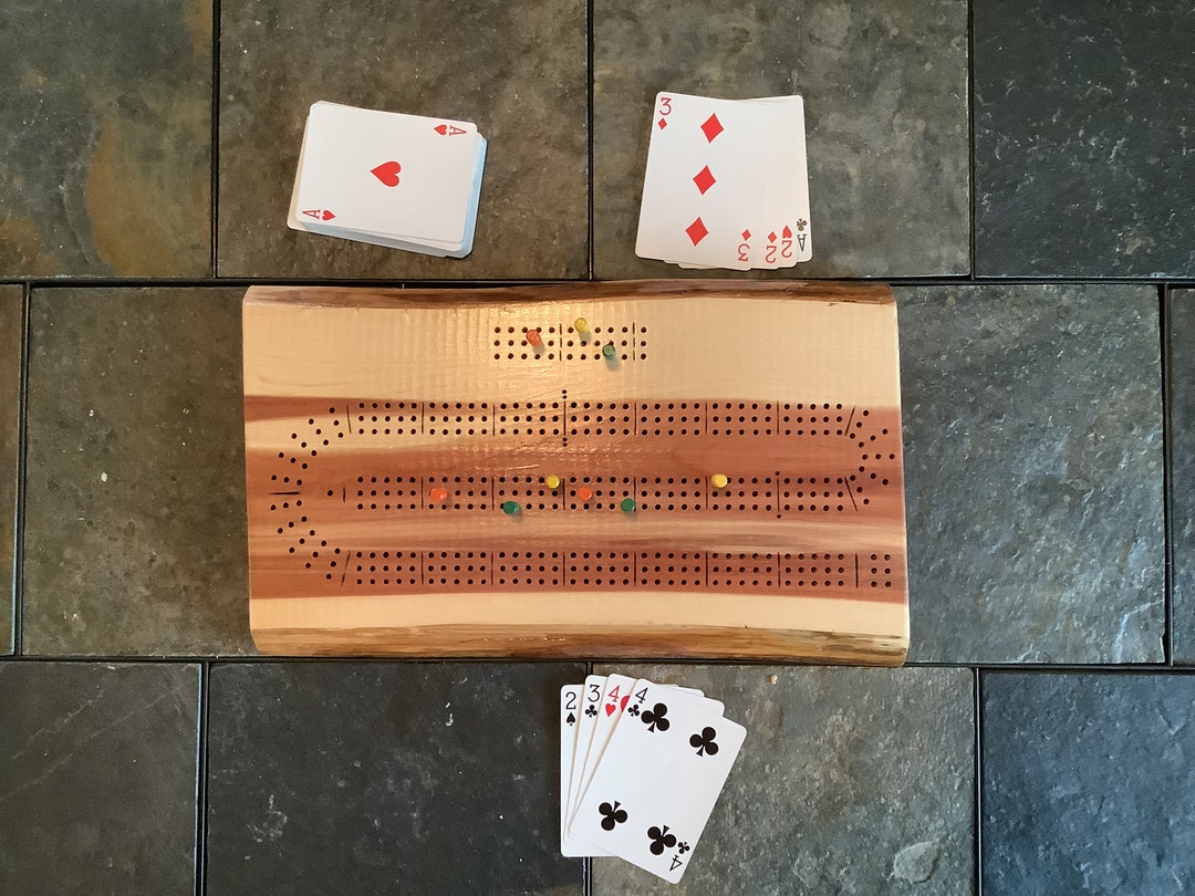 Live Edge Wooden Cribbage Board - Etsy