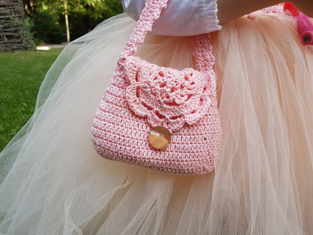 Crochet Bag Pattern, Crochet Purse Pattern, Crochet Girl Purse Pattern ...