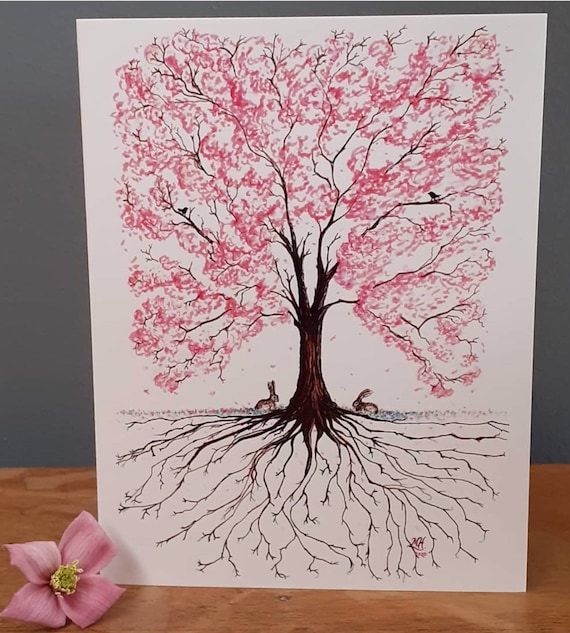 Cherry Blossom-gift Card-tree of Life-blossom Tree tree of | Etsy