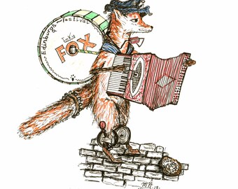 The Bike Thief Edinburgh Inky Fox - Etsy