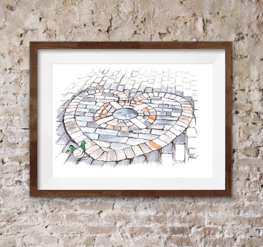 The Heart of Midlothian. Edinburgh. Ink Drawing. A3 Print. - Etsy