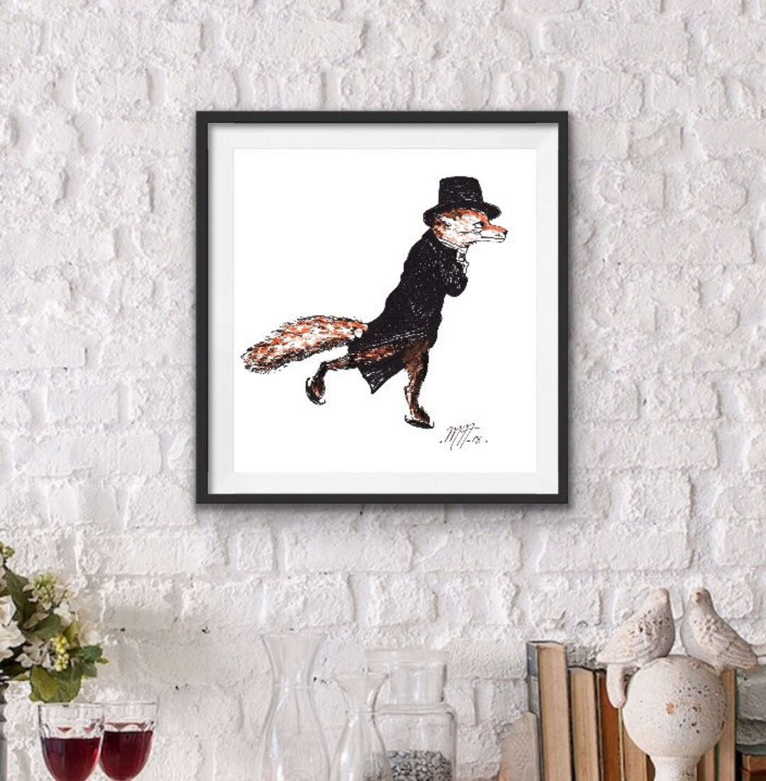 Fox-character-skating Fox-fox in Skates-edinburgh-duddingston Loch - Etsy