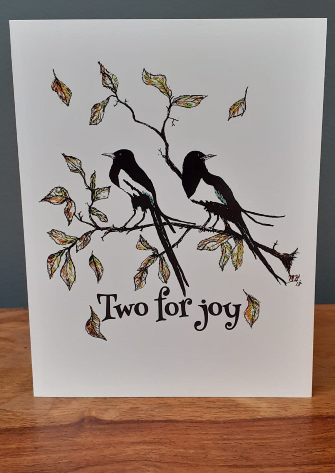 Gift Card Two for Joy Valentines Love Couple Birds Card | Etsy