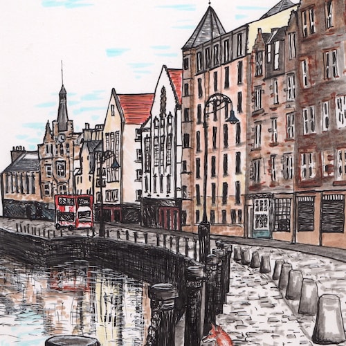 The Shore Leith Panoramic Edinburgh Print - Etsy UK