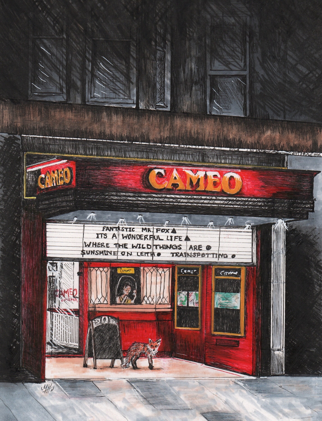 Cameo Cinema, Edinburgh Cameo Cinema, Fox at the Cameo Cinema - Etsy