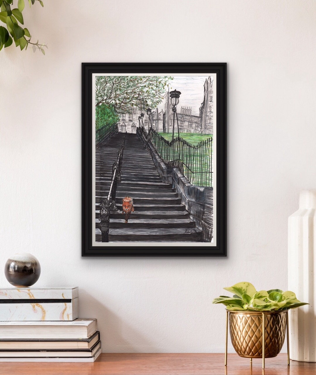 Fox on Playfair Steps. colour-mound Steps-edinburgh-urban Fox. Scottish ...