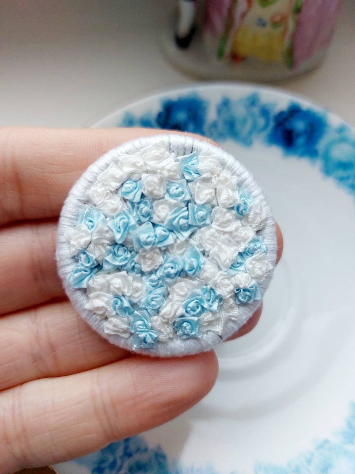 Set of Dorset Buttons, a Bunch of Roses 1.57 Inch/ 4cm Embroidery ...