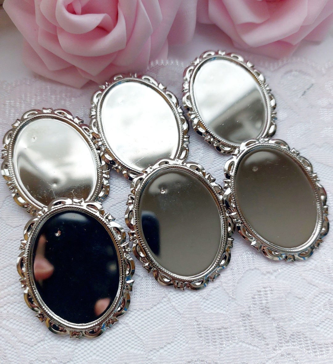 Lot of 6 Full Pin Settings Brooch Elegant Buttons Scarf Clip Brooch Set ...