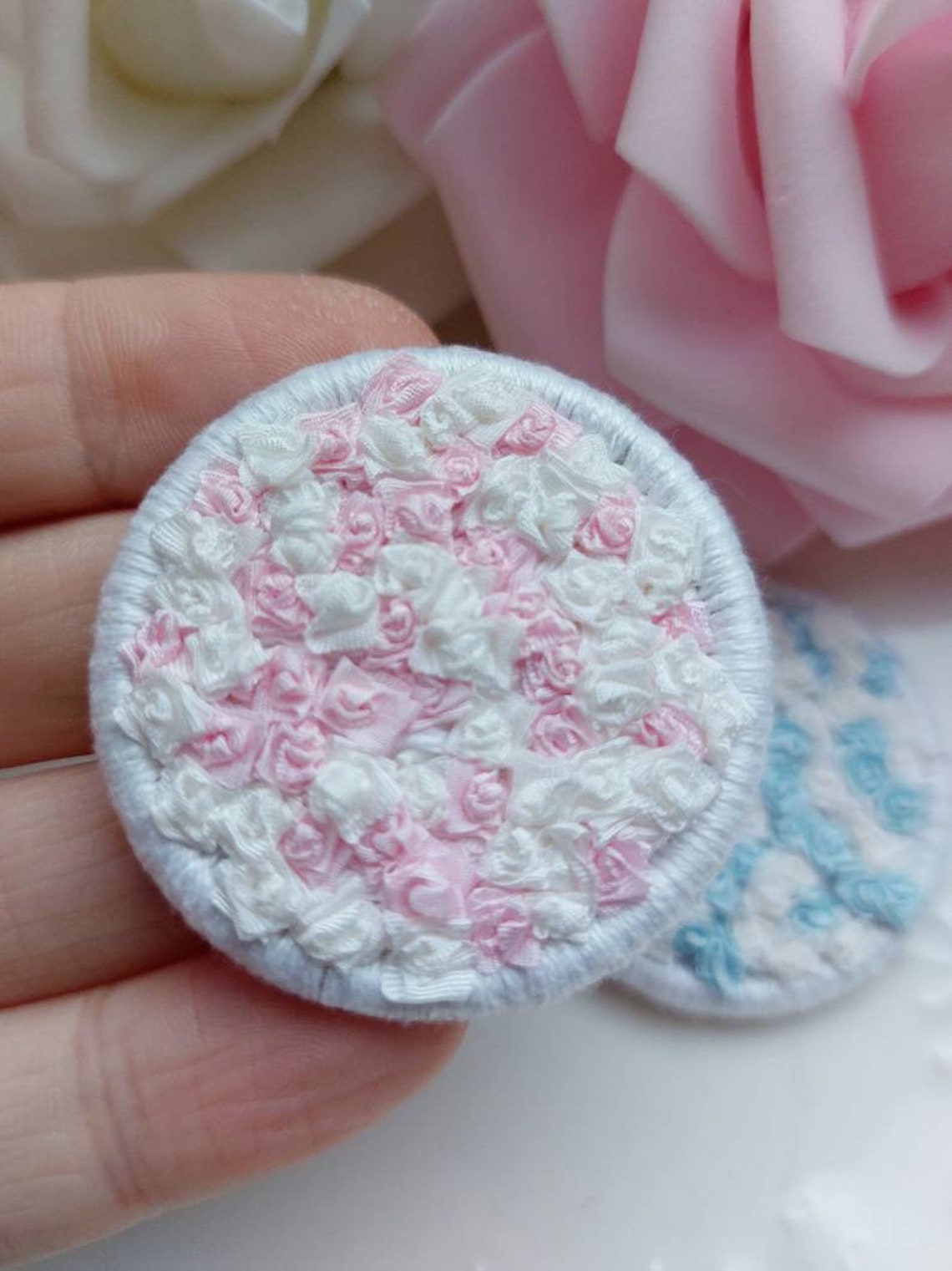 Set of Dorset Buttons, a Bunch of Roses 1.57 Inch/ 4cm Embroidery ...