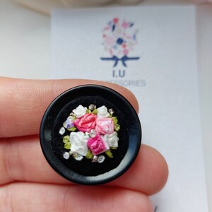 Rose, Designer Button, Handmade Button, Studio Button, Unique Button ...