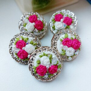 Vintage Style Buttons 5 Pc Buttons With Embroidery Set Custom ...