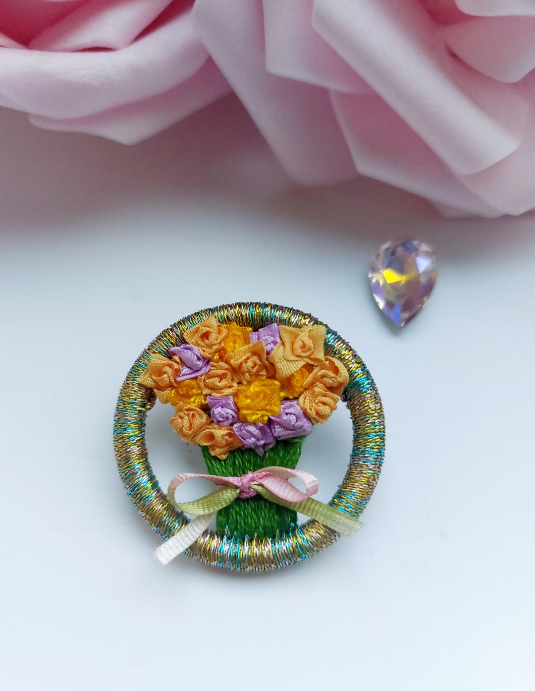 Dorset Buttons, a Bunch of Roses 3,5 Cm, Collector's Gift, Flowers,gift ...