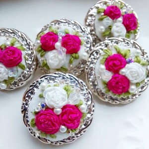 Vintage Style Buttons 5 Pc Buttons With Embroidery Set Custom ...