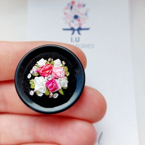 Rose, Designer Button, Handmade Button, Studio Button, Unique Button ...