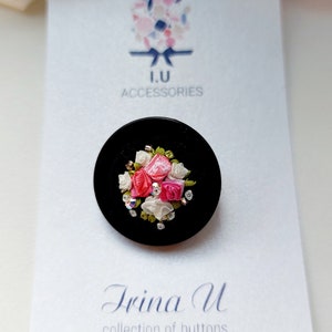 Rose, Designer Button, Handmade Button, Studio Button, Unique Button ...