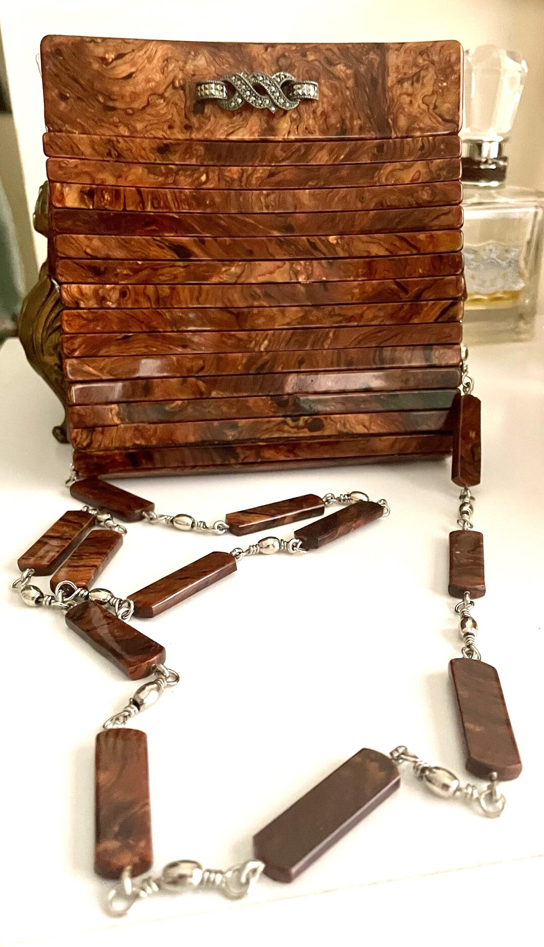 Vintage Purse Color Tortoise Shell, Shoulder Strap - Etsy