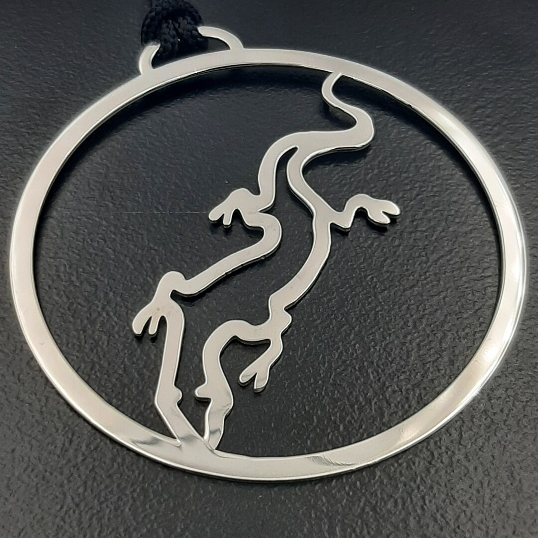 Sterling Silver Salamander Pendant Necklace: Long Lizard Animal Jewelry ...