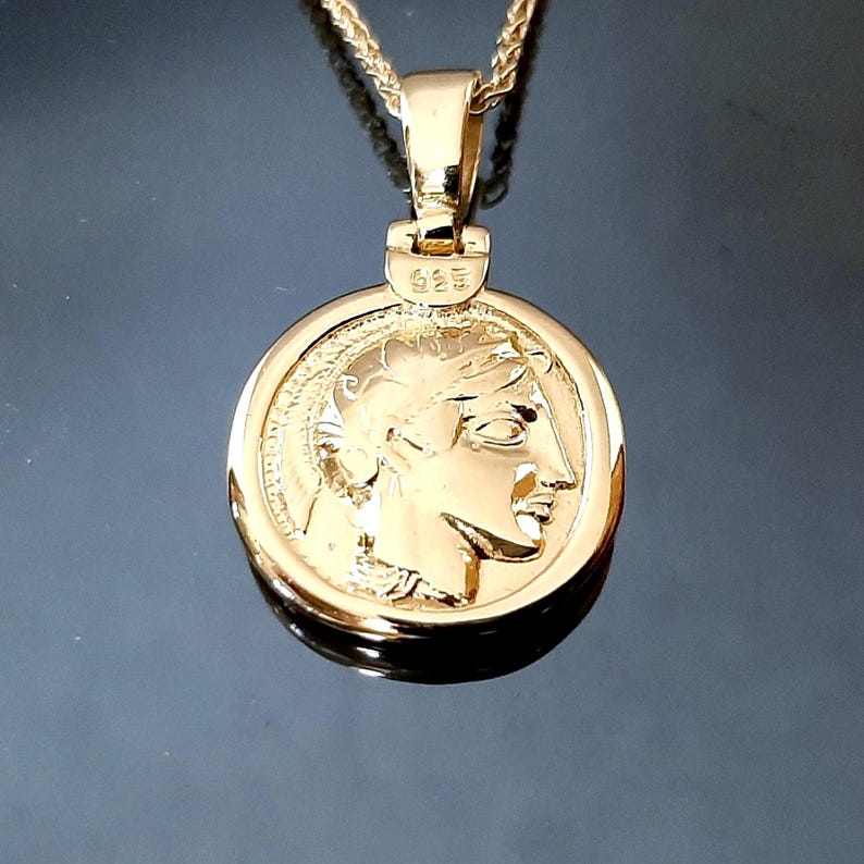 Athena Owl Coin Necklace: Greek Mythology Jewelry (sterling Silver) - Etsy
