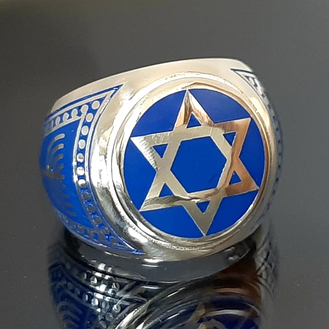 Star of David Ring, Jewish Blue Star Ring, King Solomon's Seal Ring ...