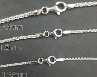 3,5mm Braided Wheat Style Chains for Pendants in Multiple Sizes, 925 ...