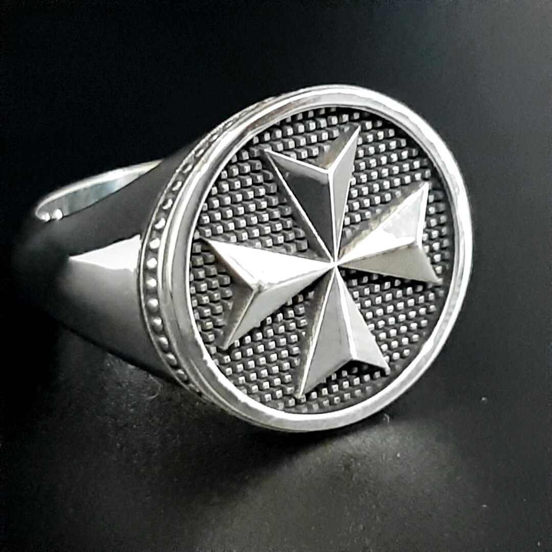 Sterling Silver Malta Cross Ring: Medieval Knight Templar Jewelry ...