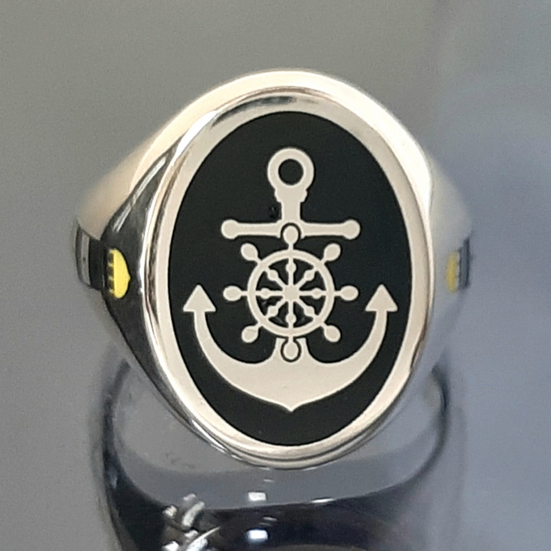 Captain's Ring, Anchor's Ring, Sterling Silver Ring, Sailor's Ring ...