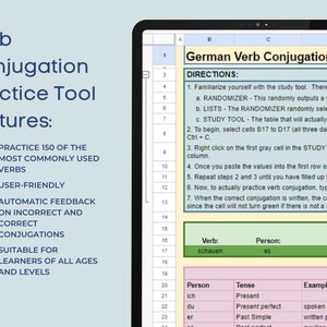 German Verb Conjugation Practice Tool - Etsy