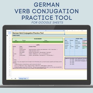 German Verb Conjugation Practice Tool - Etsy
