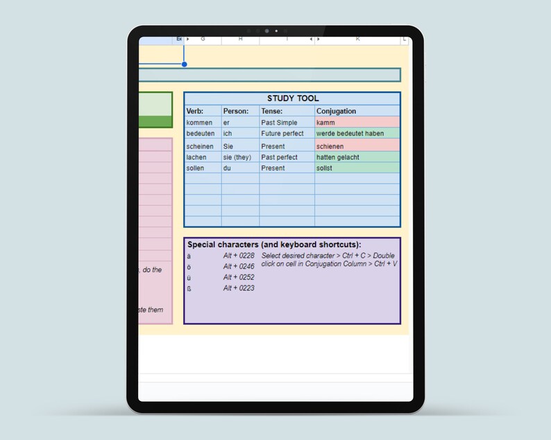 German Verb Conjugation Practice Tool - Etsy