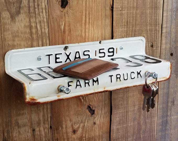 Texas 59 Farm Truck License Plate Key Holder Shelf - Etsy